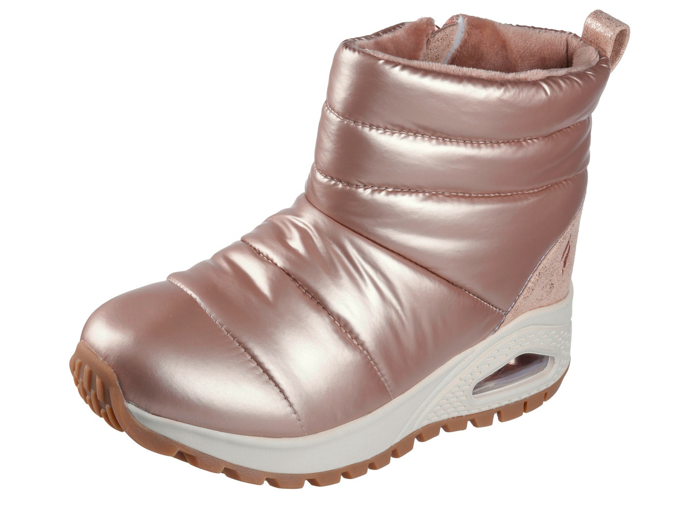 SKECHERS, fodrade damstövlar, vinterskor, med dragkedja - ROSÉGOLD
