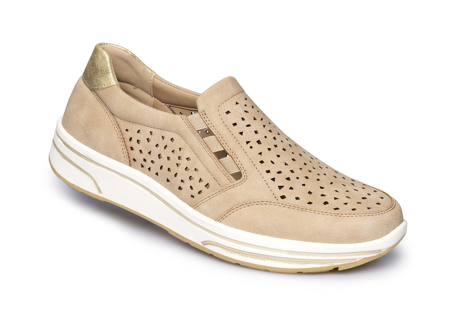 Bekväm låg sko med mjuk sula - BEIGE