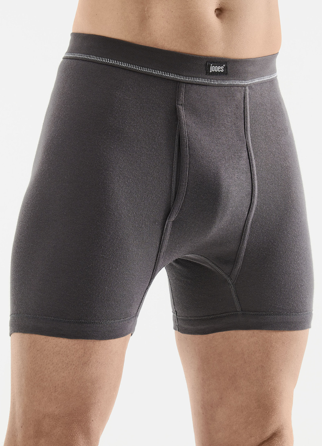 För Herrar - Trepack kalsonger med mjuk midja - 2X SCHIEFER, 1X HELLGRAU