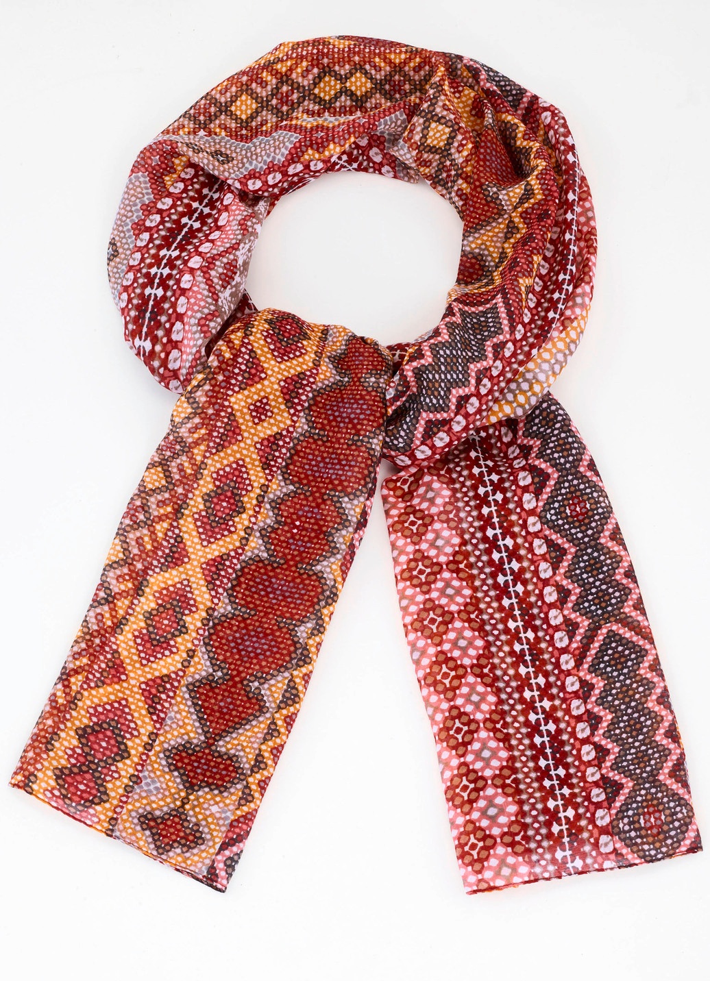 Scarf med fantasimönster - WEISS-BUNT